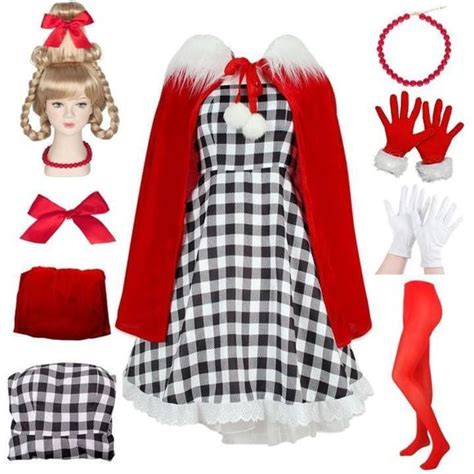 Gеnеrіс Accessories 8pcs Cindy Lou Who Costume Adult Women Cindy