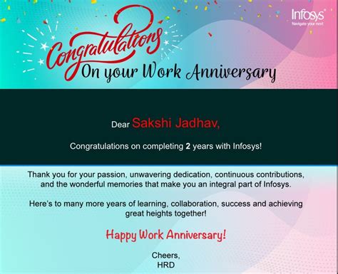 Sakshi Jadhav On Linkedin Workanniversary 2years Infosys Grateful Professionalgrowth