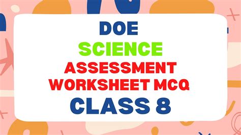 Class 8 Science DoE Assessment Worksheet 3 MCQ Online Test 14 09 2021