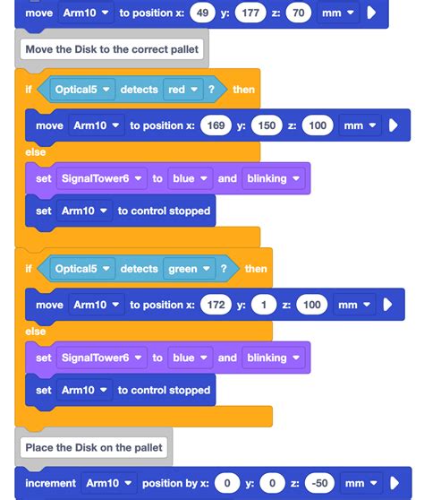 VEX CTE Unit Sorting By Color Lesson Conditional Statements