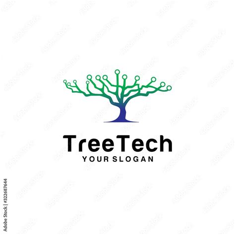 Tree Tech Logo Icon Designs Vector Stock Vector Adobe Stock