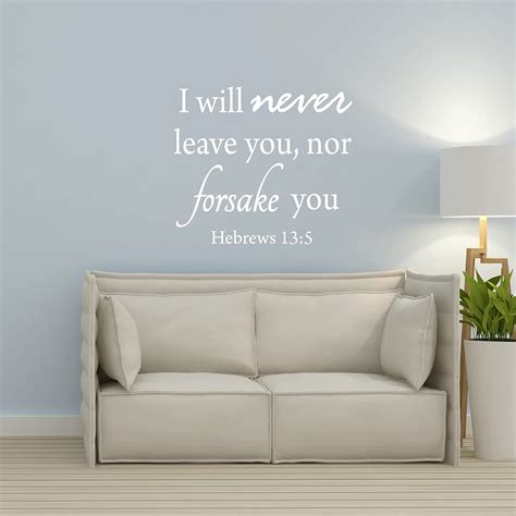 Vwaq I Will Never Leave You Nor Forsake You Religious Home Decor