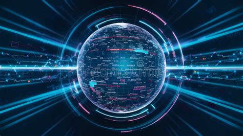 A Digital Globe With Data Streams Representing Global Connectivity