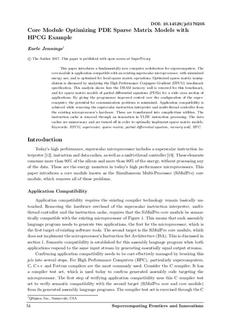 Pdf Core Module Optimizing Pde Sparse Matrix Models With Hpcg Example