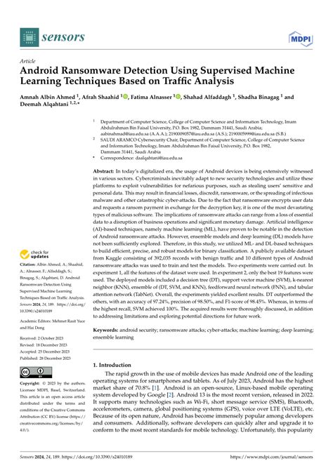 Pdf Android Ransomware Detection Using Supervised Machine Learning