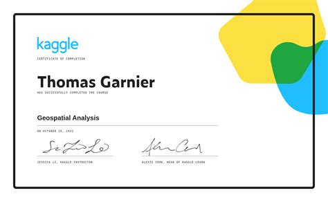 Thomas Garnier Completed The Geospatial Analysis Course On Kaggle