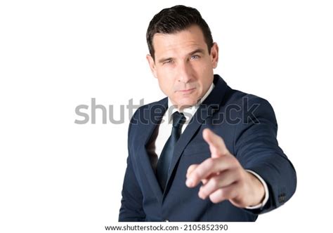Angry Man Suit Jacket Pointing His Stock Photo 2105852390 Shutterstock