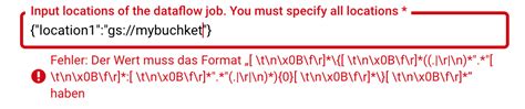 Regex How To Specify Input Locations Parameter In Dataflow Pipeline