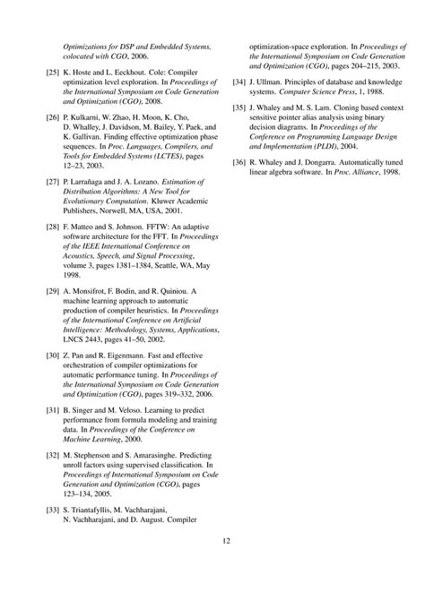 Milepost Gcc Machine Learning Based Research Compiler Pdf