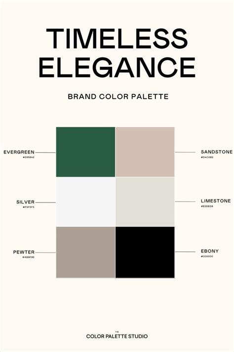 Timeless Elegance Color Palette For Brands W Pairing And Contrast Guide Brand Color Palette