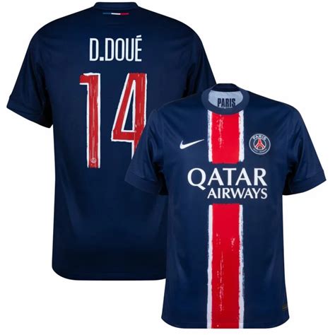 Nike Paris Saint Germain Psg Home Jersey 2024 25 D Doué 14 Eurosport