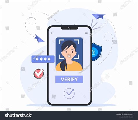 Face Recognition Technology Concept Mobile Apps Stock Vector Royalty