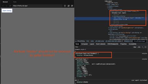 Dialog Unexpectedly Renders Overlay When It Is Actually Closed · Issue