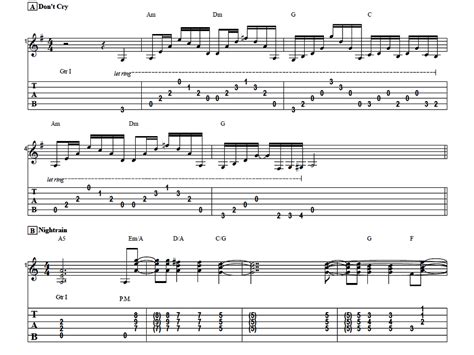 Guns And Roses Guitar Chords