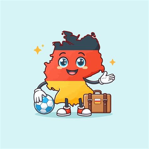 Cute Germany Map Cartoon Vector Icon Illustration Animal Holiday Icon