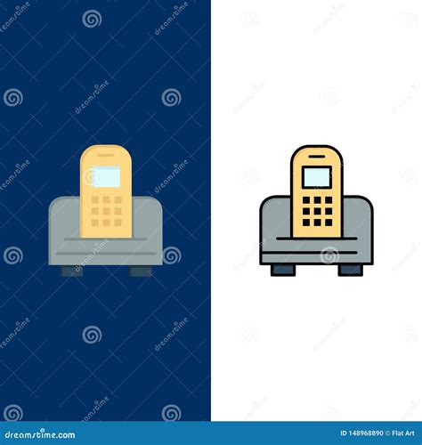 Device Mobile Cell Hardware Icons Flat And Line Filled Icon Set Vector Blue Background Stock
