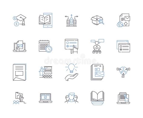 Business Process Outline Icons Collection Processes Business