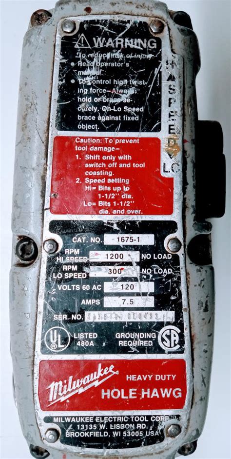 Milwaukee Tools 1675 1 Hole Hawg Acceptable Pawn 1 Spokane Wa