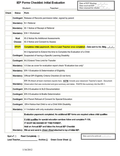 Professional Blank Iep Template Iep Lead Teacher Templates