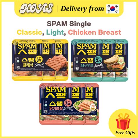 Spam Korean Authentic Convenient Single Pack Luncheon Meat Classic Light Chicken Breast
