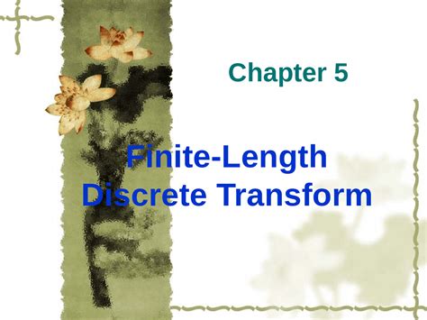 Finite Length Fourier Transform Dft Lecture Notes Digital Signal Processing Docsity