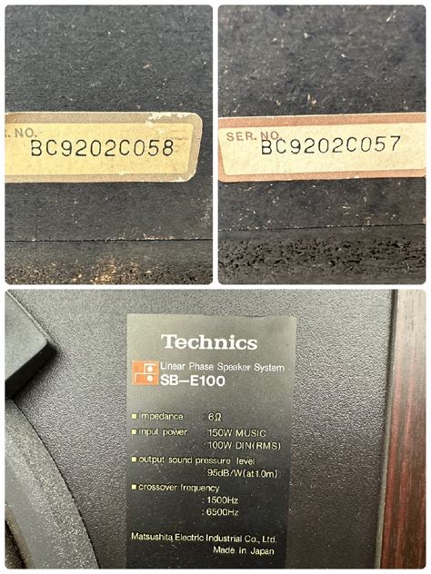 Yahooオークション T2599 中古 Technics テクニクス Sb E100 ペア