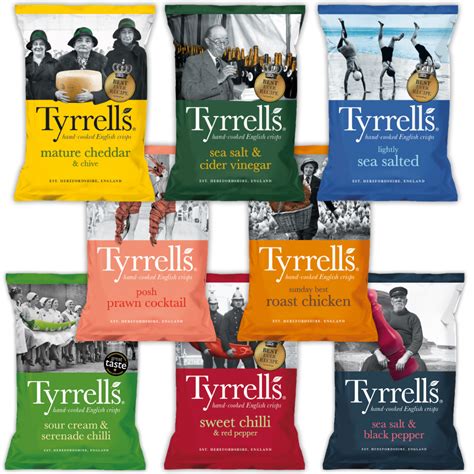 Tyrrells Crisps Mixed Case 8 Flavours Full Case 24x40g Ebay