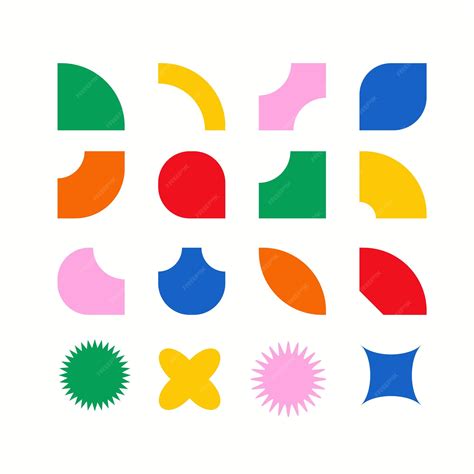 Premium Vector Abstract Shape Retro Vibrant Color Geometry Aesthetic Set