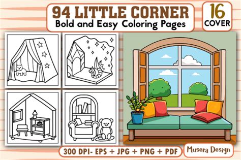 1 Cute And Easy Little Corner Coloring Pages Designs And Graphics