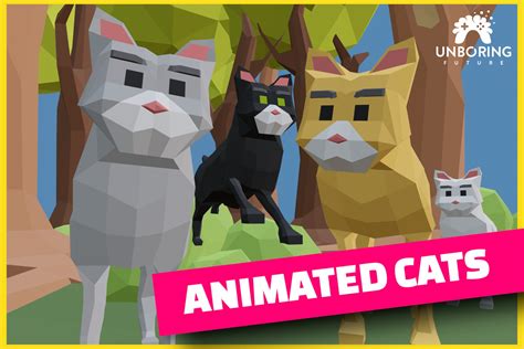3d Low Poly Cats Animated Characters Unity Asset Store