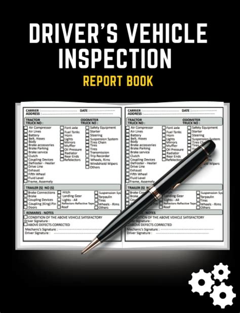 Drivers Vehicle Inspection Report Daily Inspection Checklist Logbook For Drivers And Truckers