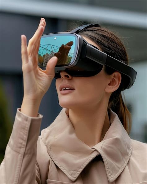 Woman Exploring Virtual Reality Premium Ai Generated Image