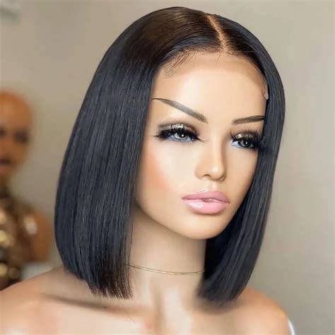 Pre Plucked Hd Glueless Short Straight Bob Wig With 4x4 Closure And