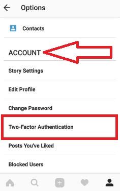 How to Enable Two-Factor Authentication Instagram android