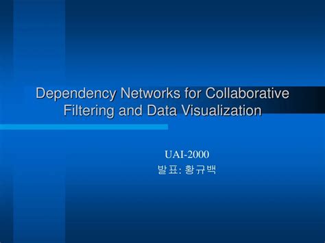 Ppt Dependency Networks For Collaborative Filtering And Data