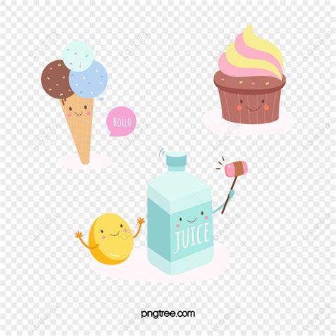 다채로운 귀여운 만화 주스체리파티건강한 Png 일러스트 무료 다운로드 Lovepik