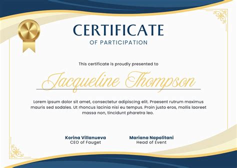 Certificate Of Participation Borders