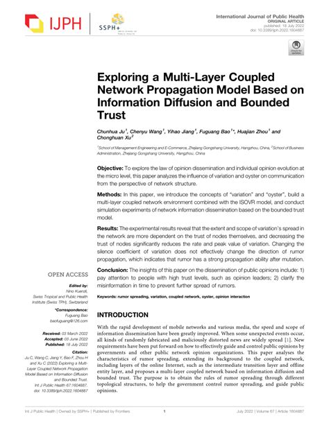 Pdf Exploring A Multi Layer Coupled Network Propagation Model Based On Information Diffusion