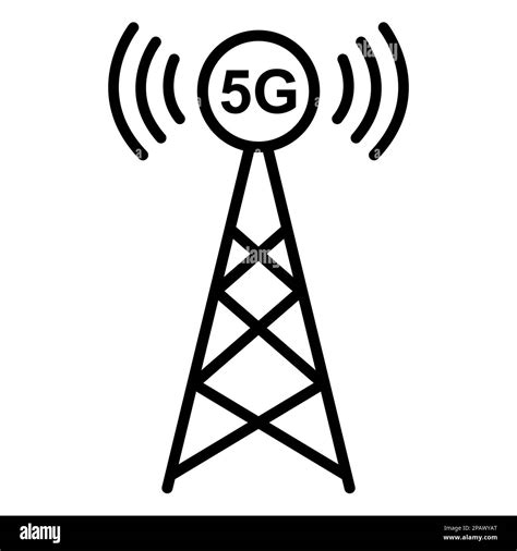 Signal Tower Icon Wireless Technology Network Sign Antenna Wave Radio