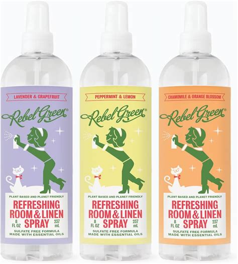 Refreshing Room And Linen Spray Variety Pack 8 Oz 3 Pk Rebel Green