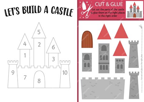 Premium Vector Vector Fairytale Cut And Glue Activity Magic Kingdom