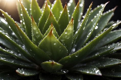 Premium Photo Aloe Vera Cover With Drops Of Water Macro Close Up