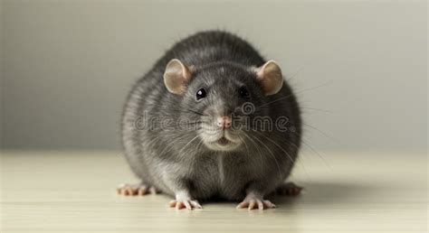 Adorable Gray Rat Posing Close Up Stock Illustration Illustration Of