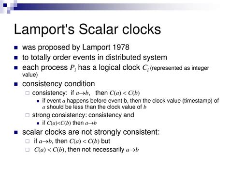 ppt implementation of lamp ort s scalar clocks and singhal kshemkalyani s vc algorithms