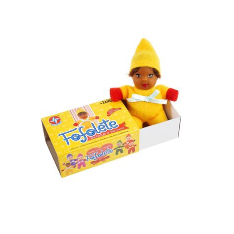 Boneca Fofolete Pequena Roupa Amarela Estrela