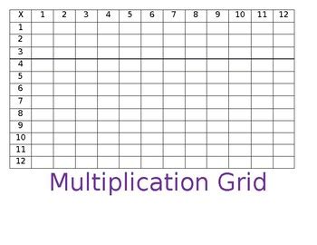Grid Multiplication Worksheets