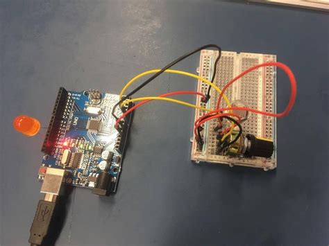 Connecting The Arduino Uno To The Breadboard And Adding A Dimmer Switch