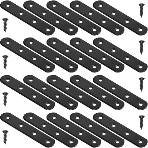 10 Pack Black Flat Mending Plate 5 X 1⅞ X ⅛ Straight