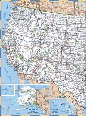 Detailed Maps Of The Us With State Names Major Cities And Roads Atlas