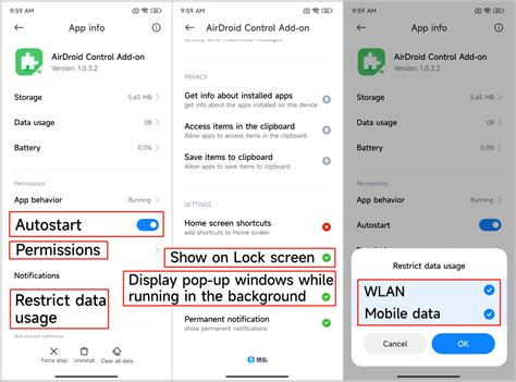 how to keep airdroid control add on accessibility running in the